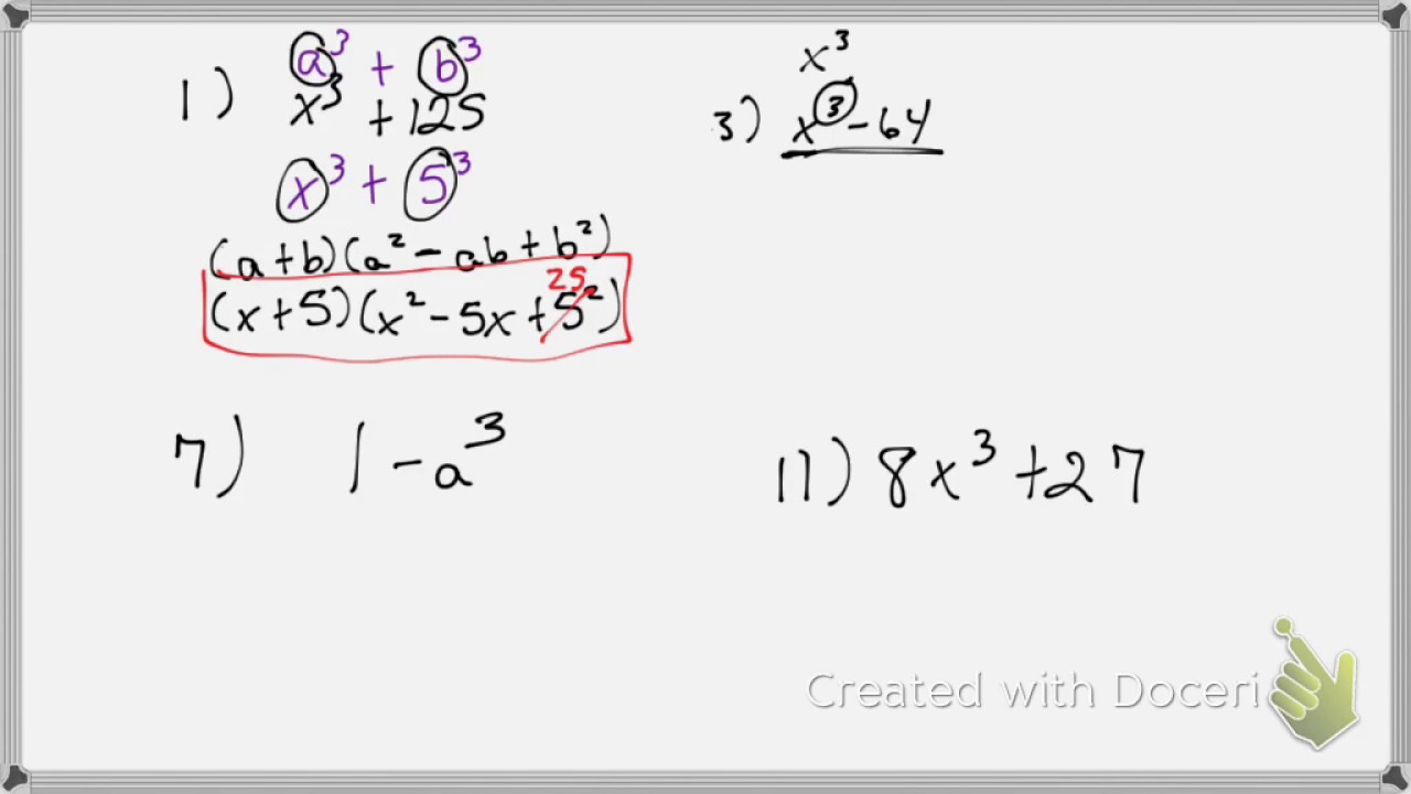 Sum and Difference of Cubes - YouTube