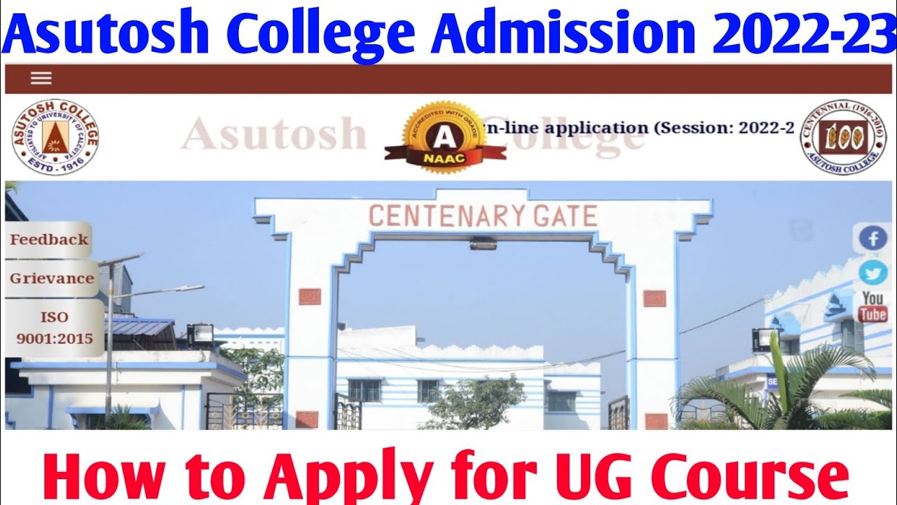 How to Apply for UG Asutosh College. Asutosh College Form fill up 2022 ...