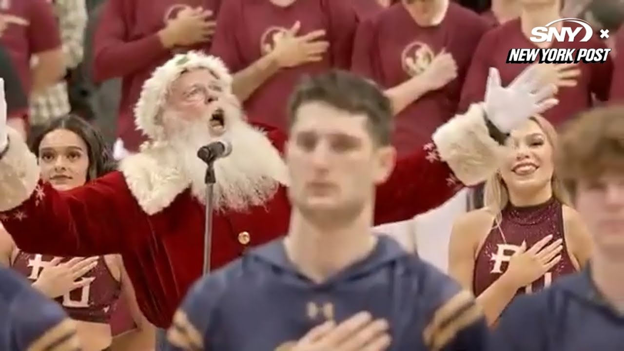 Santa’s rendition of national anthem at FSU game is full of Christmas ...