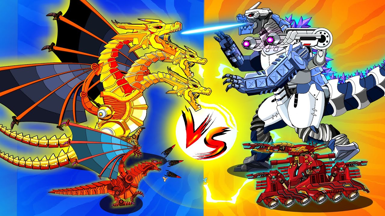 KING GHIDORAH VS GODZILLA. Cartoon about tank - YouTube