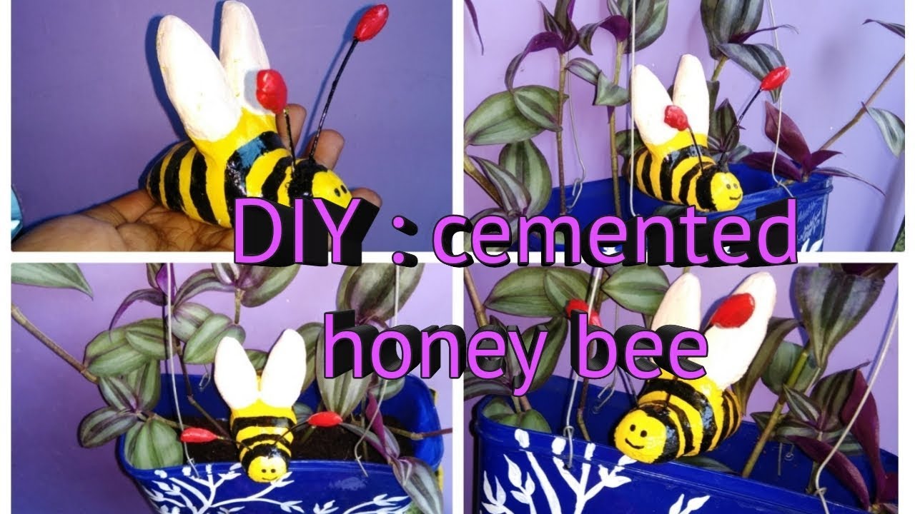 DIY : Cement craft //How to make a honey bee with cement - YouTube