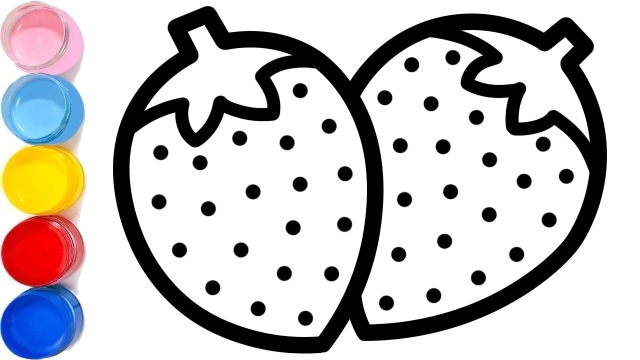 Strawberry Coloring Pages and Easy Drawing with Markers - YouTube