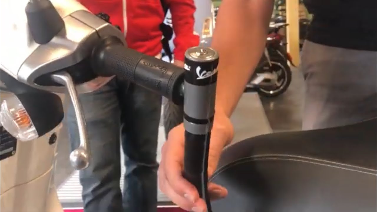 Vespa Handlebar Lock for Modern Vespa Scooter Security - YouTube