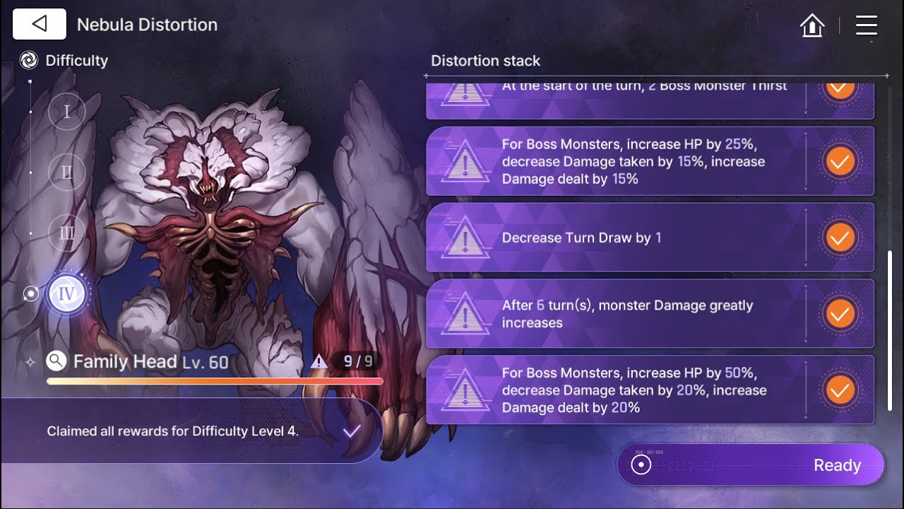 [Chaos Zero Nightmare] Nebula Distortion - Family Head D4 (9/9 ...