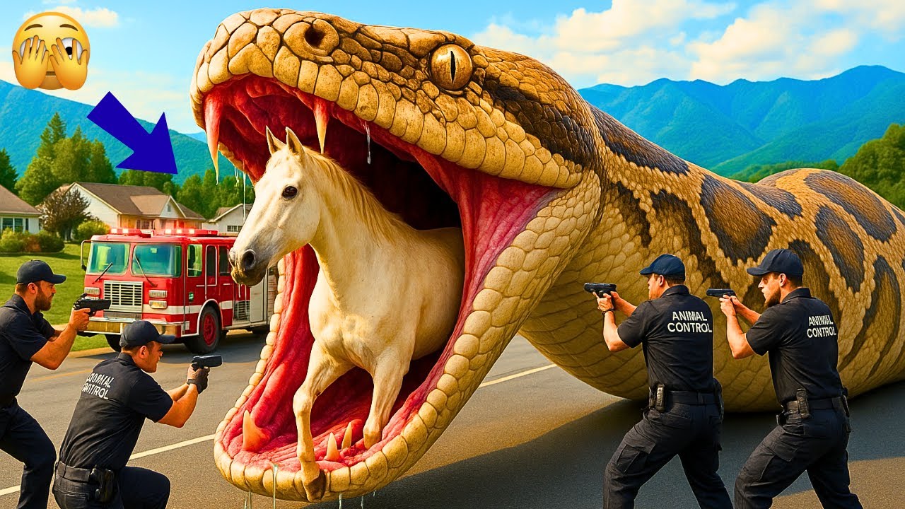 Unbelievable Rescue: Giant Python Attacks Horse Family on a Farm 🐍🐎 - YouTube