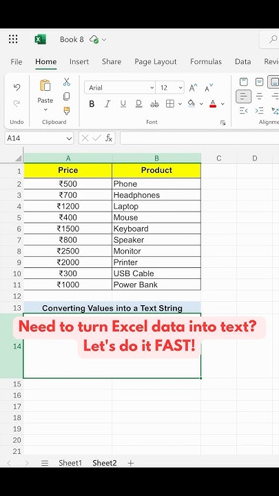 Convert Excel Data to Text Effortlessly with ARRAYTOTEXT! 💥 #excel # ...