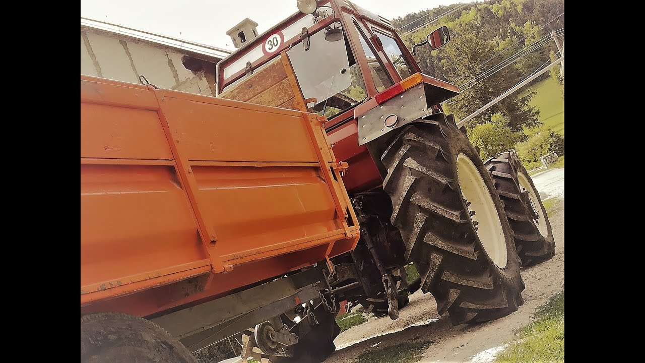 Cab View / Fiat Agri 580 / Tractor Trailer - YouTube