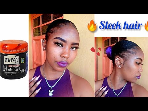 How to sleek ur hair perfectly @ home using movit gel/Making a quick ...