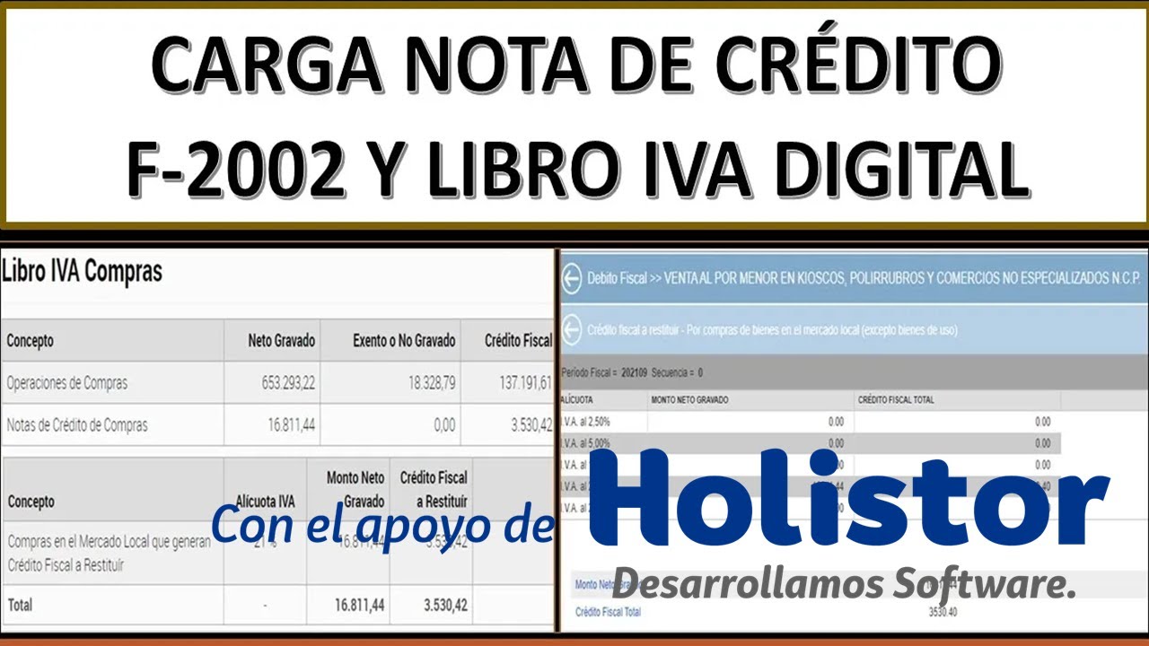 Nota de crédito Libro IVA Digital y Formulario 2002 - YouTube