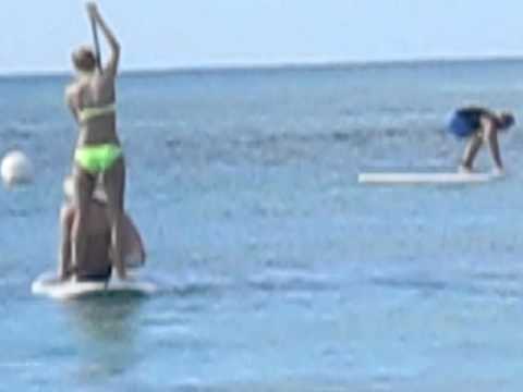 Bikini Girls on Paddle Boards in Hawai'i