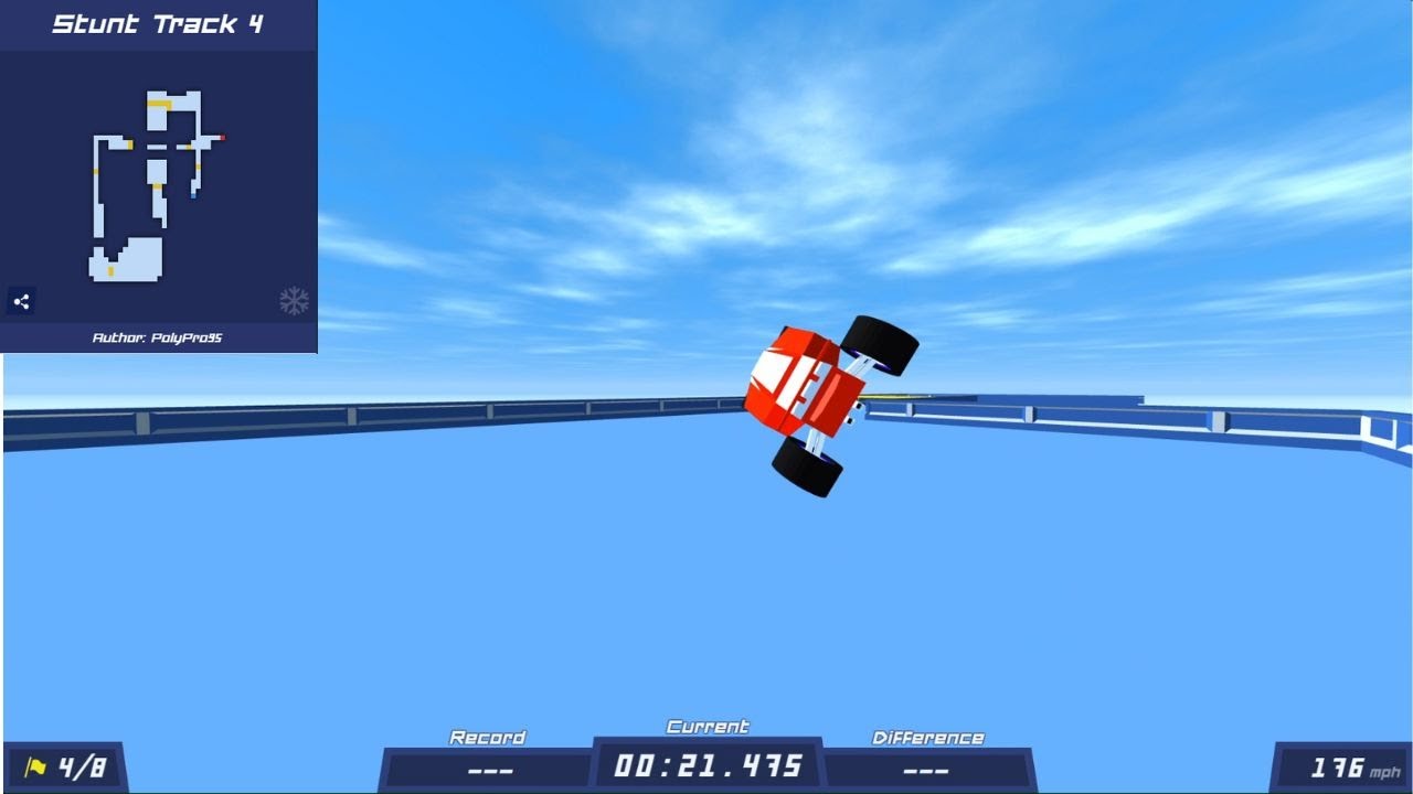 PolyTrack Sunday Showcase Ep. 38 - *STUNT TRACK 4* custom winter map ...