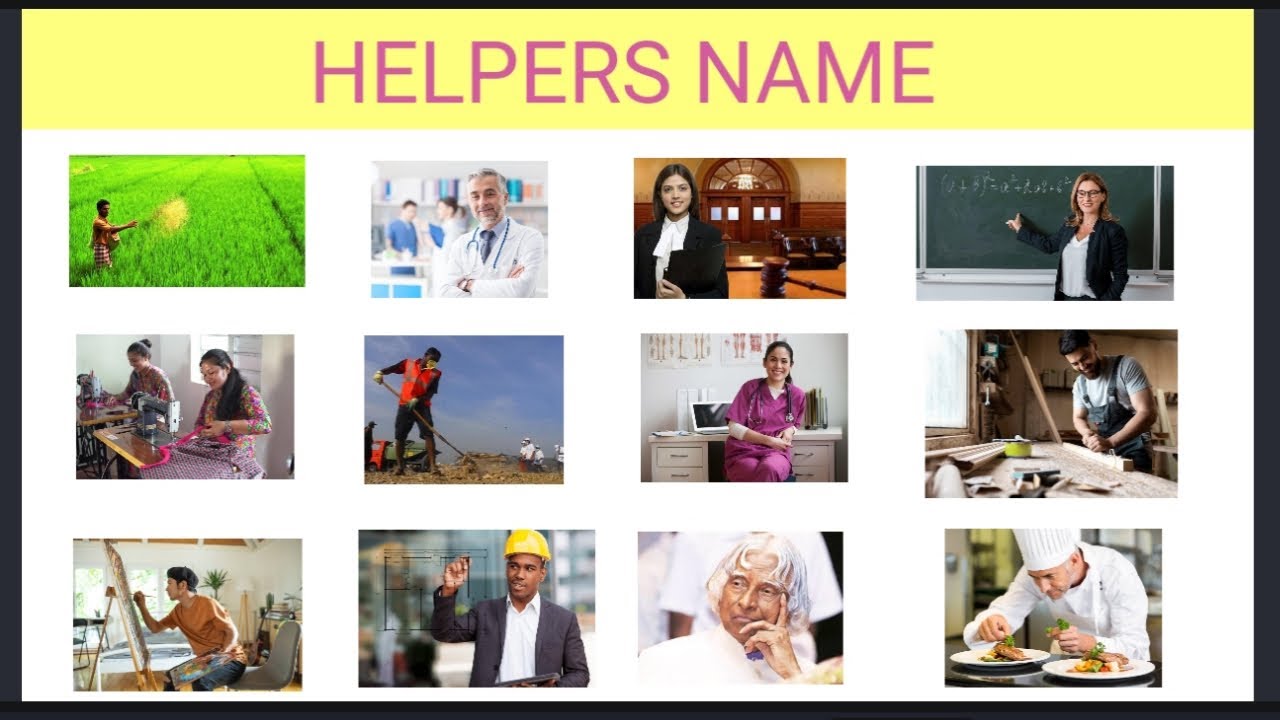 Helpers name। Community helpers । Our helpers । Helpers name in english ...