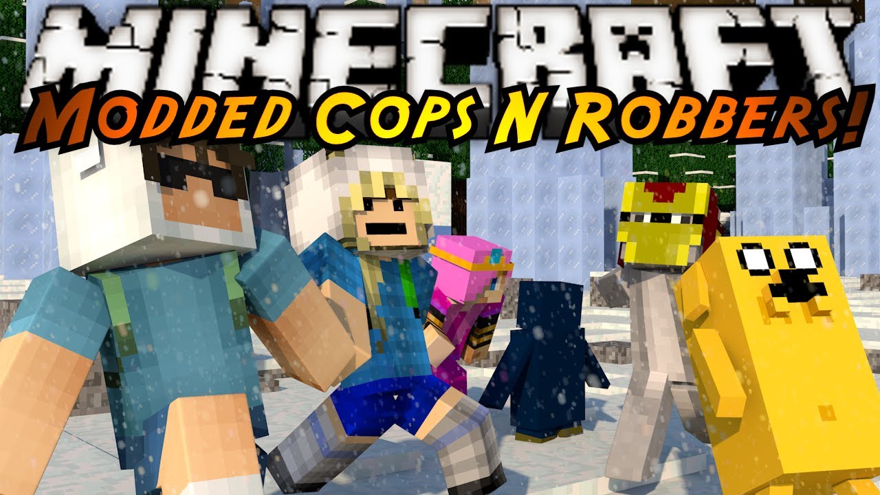 Minecraft Mini-Game : MODDED COPS N ROBBERS! ADVENTURE TIME! - YouTube