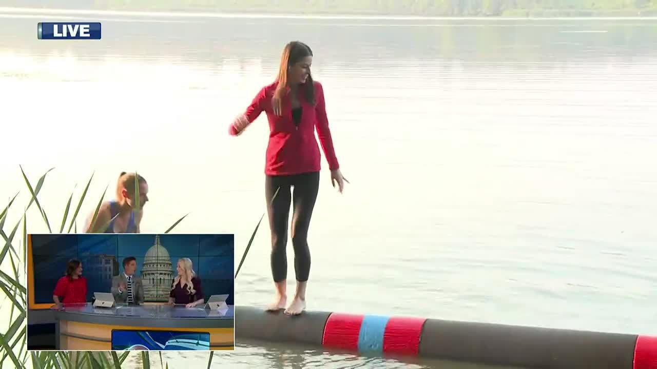 Charlie Shortino giving full wx forecast while log rolling - YouTube