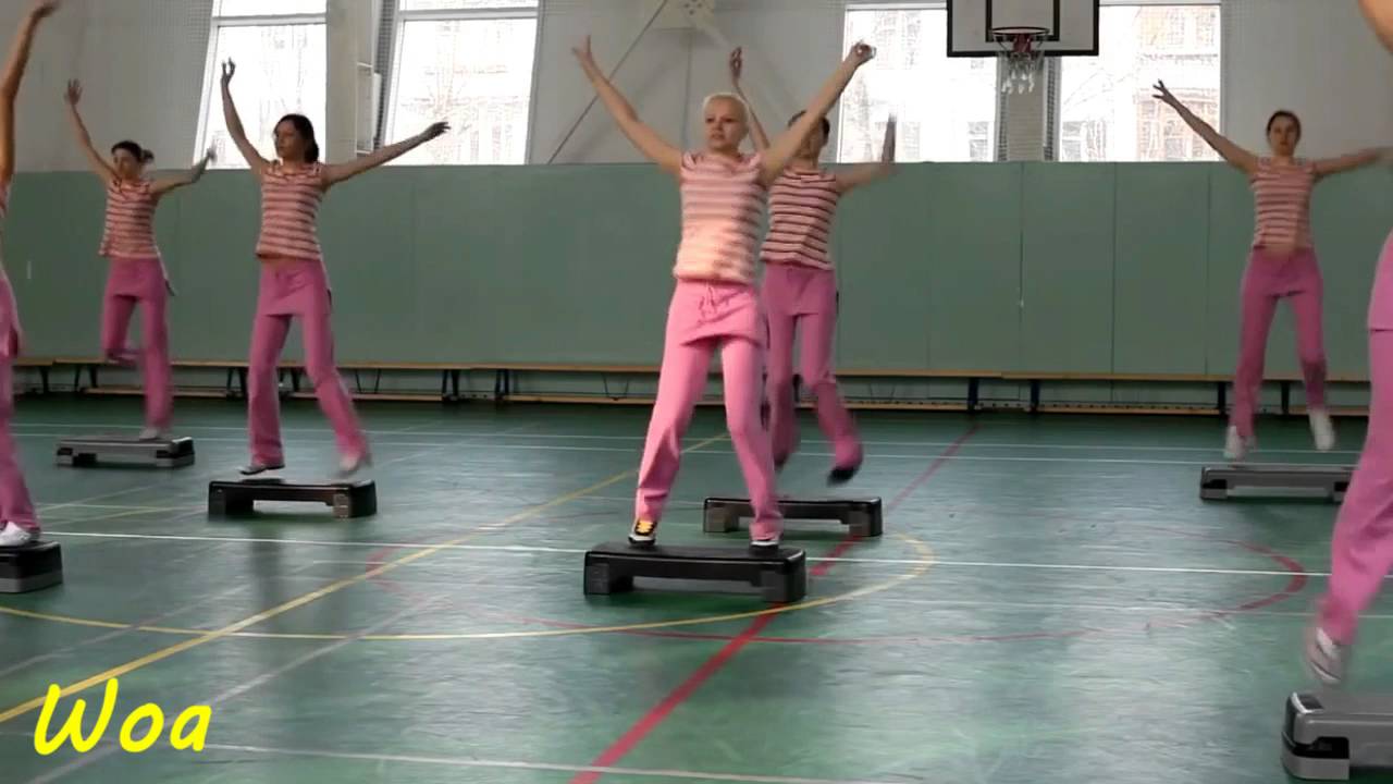 Sexy Girl Step Aerobic Workout Hard - YouTube