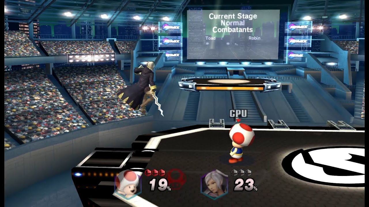 Super Smash Bros™ Brawl - God Mode Toad vs Robin (3 Rounds) - YouTube