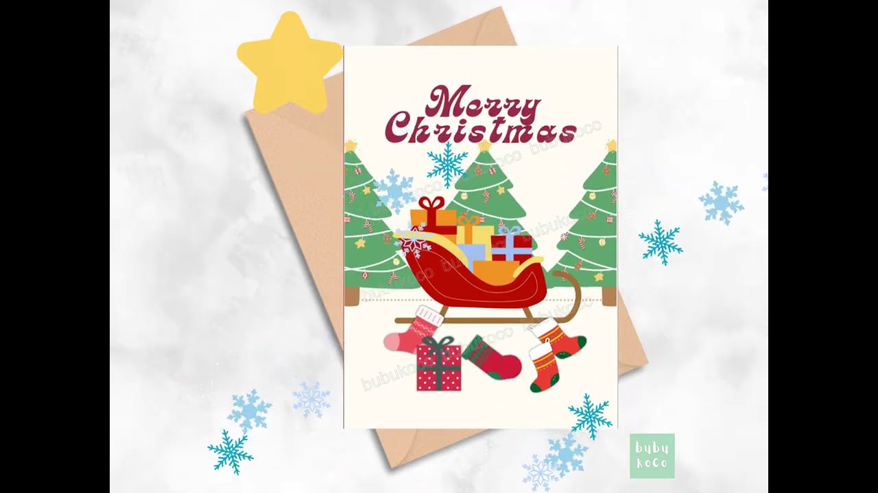 Haphazard Xmas Sleigh Greeting Cards - Payhip