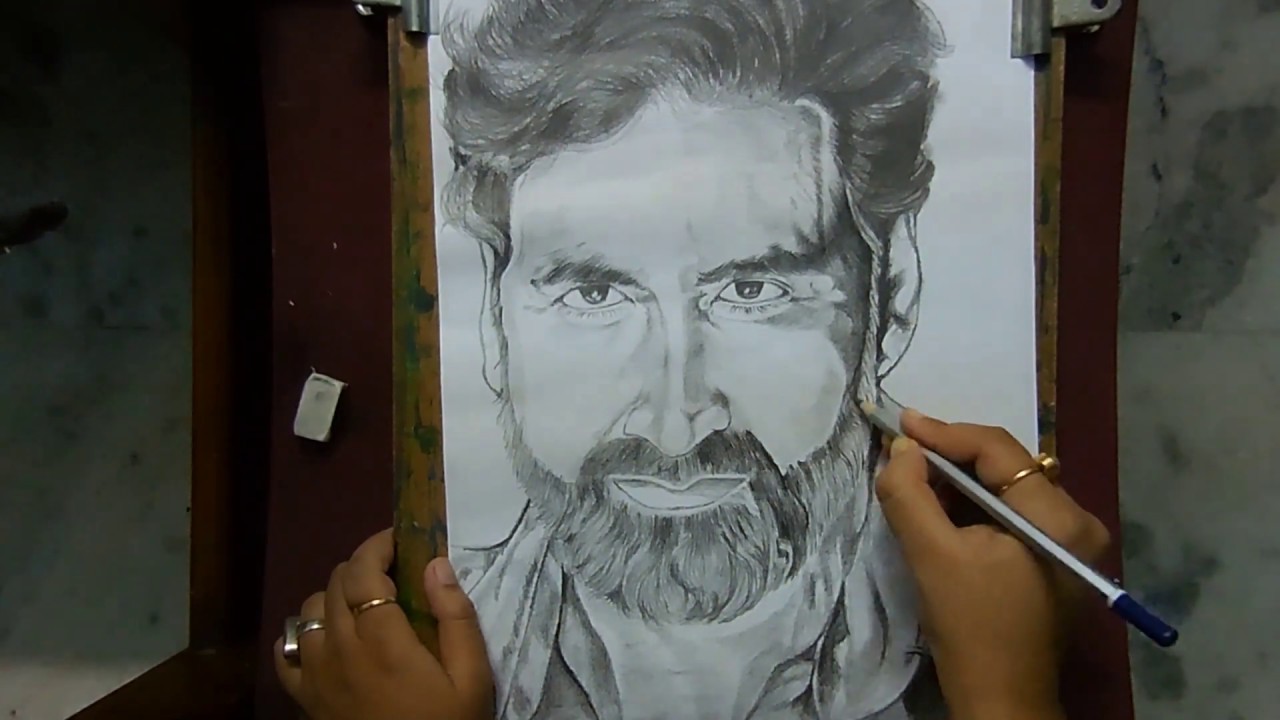 Akshay Kumar pencil sketch - YouTube