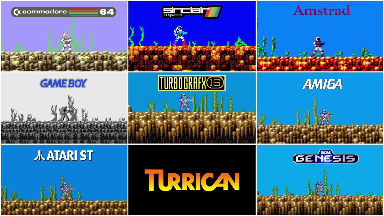 Turrican [1990] C64 vs ZX Spectrum vs CPC vs Genesis vs Game Boy and ...