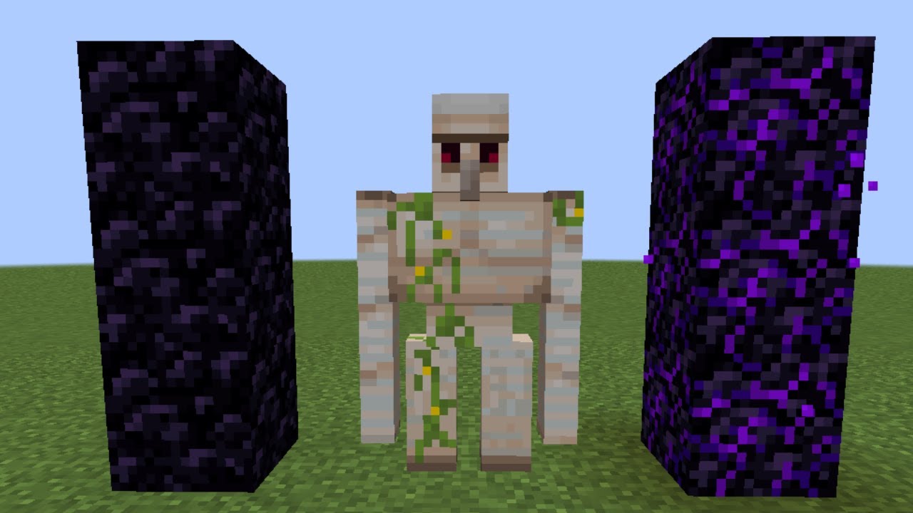 obsidian + iron golem + crying obsidian = ? - YouTube