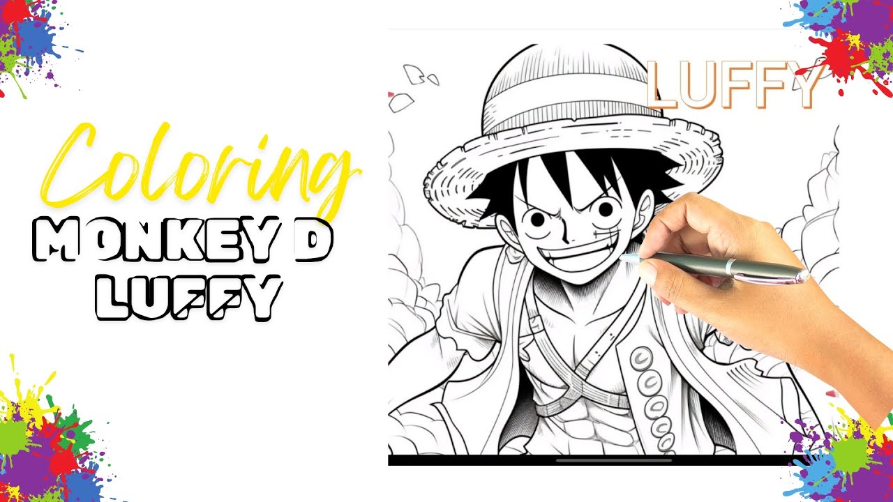 Coloring Monkey D Luffy | painting and drawing for kids | Hand Art ...