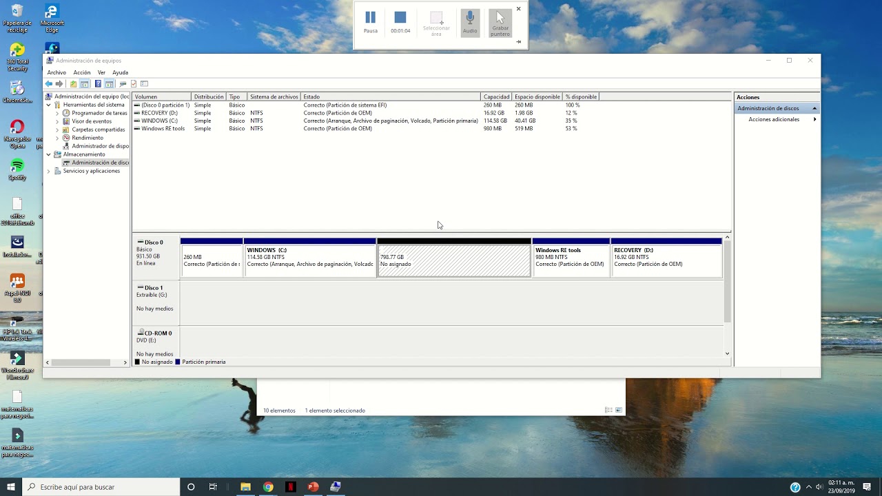 division del disco local c - YouTube