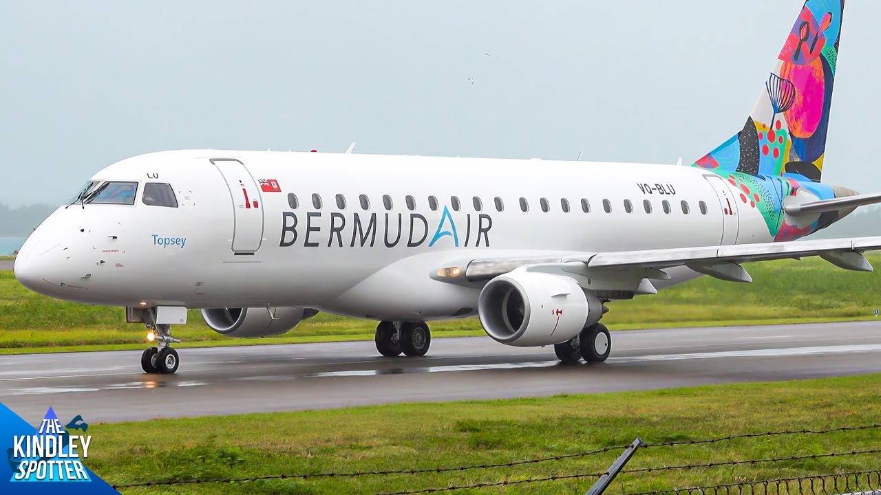 (4K) BermudAir Begins Service, Gusty & Rainy Weather from Post-Tropical ...