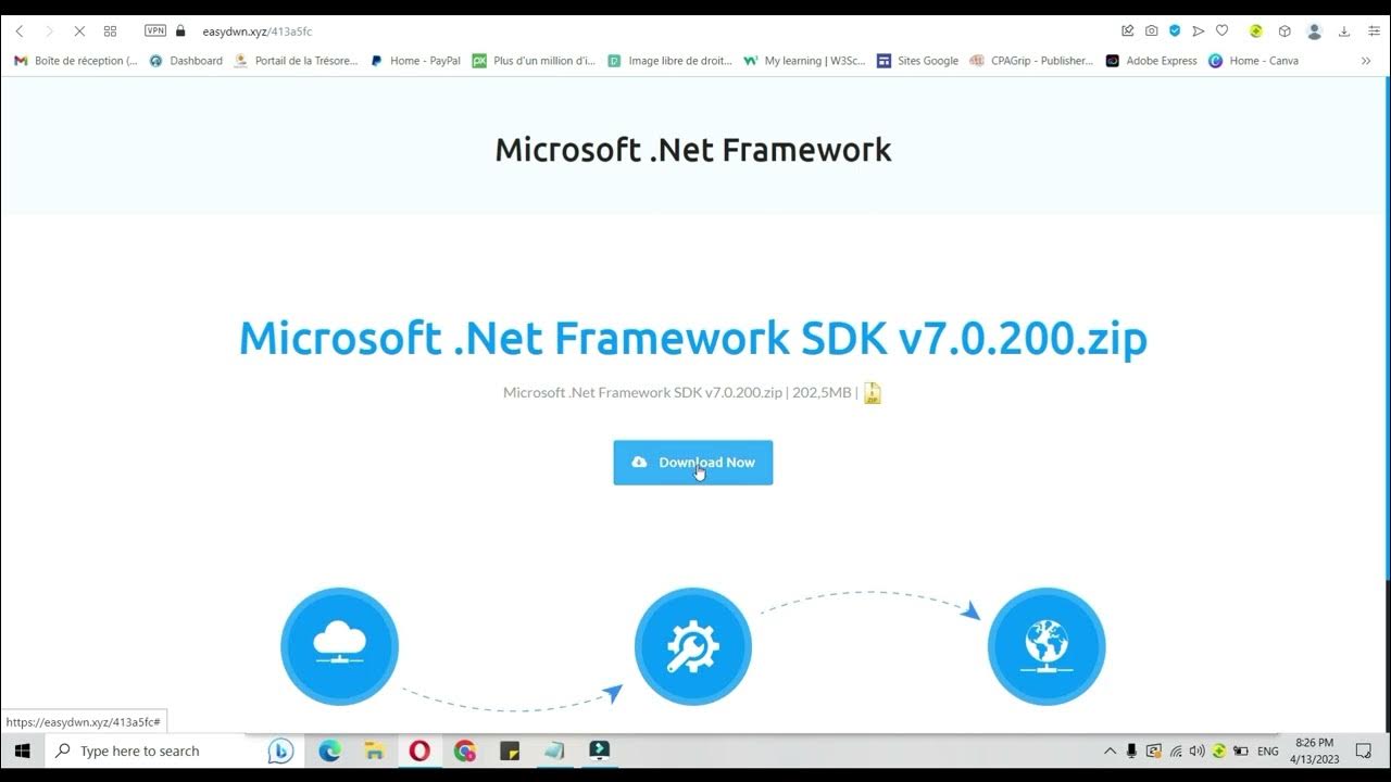 How to download Microsoft Net Framework SDK v7.0.200 ALL windows 64 bit - YouTube