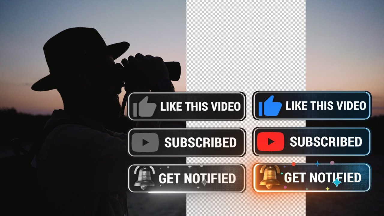 Youtube Like Subscribe Notification Bell 3D Animation With Neon Light ...