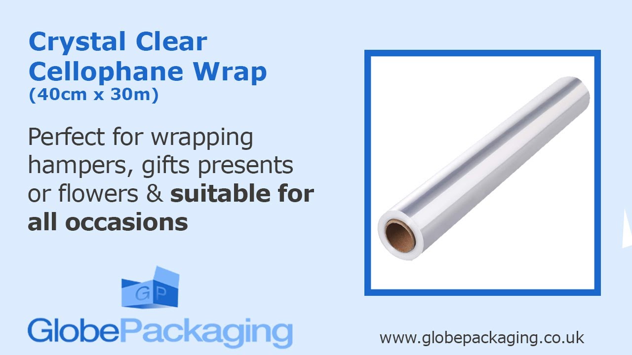 Crystal Clear Cellophane Wrap | 40cm x 30m | Gift Hamper Wrap | www ...