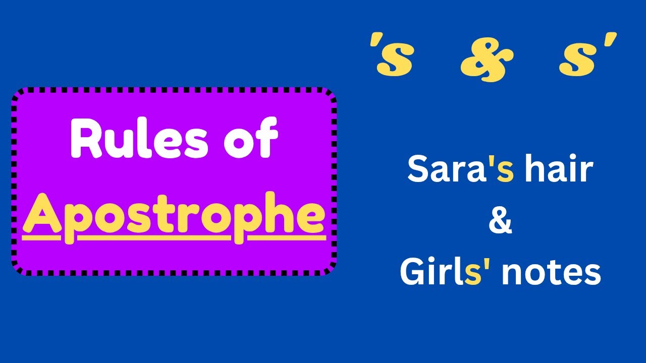 Rules of Apostrophe with s - YouTube