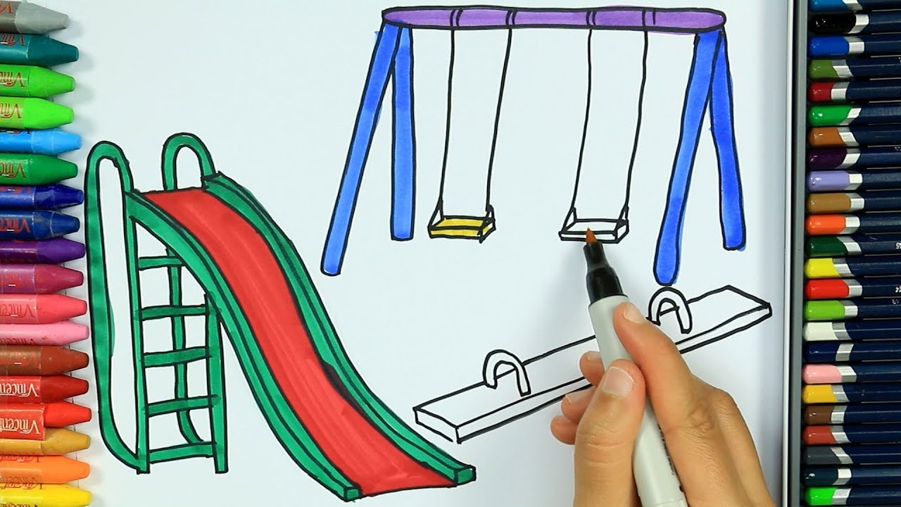 How to draw Child Park - Drawing and Coloring for Kids - YouTube