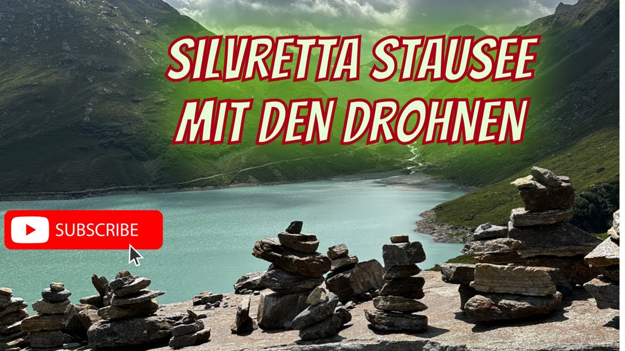Silvretta Stausse , Drohnen, Schwedische Biker, ein Jeep auf dem ...