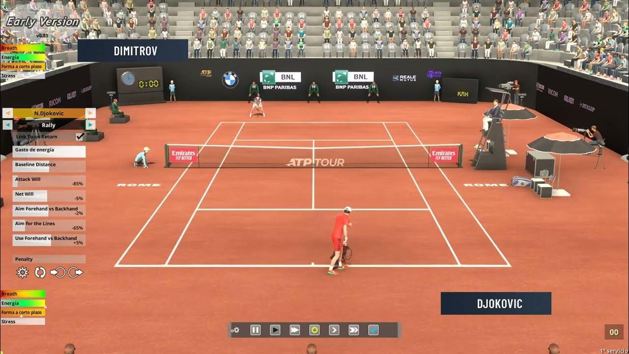 Novak Djokovic VS Grigor Dimitrov | Rome 2023 | Tennis Elbow 4 | CPU vs CPU | Gameplay - YouTube