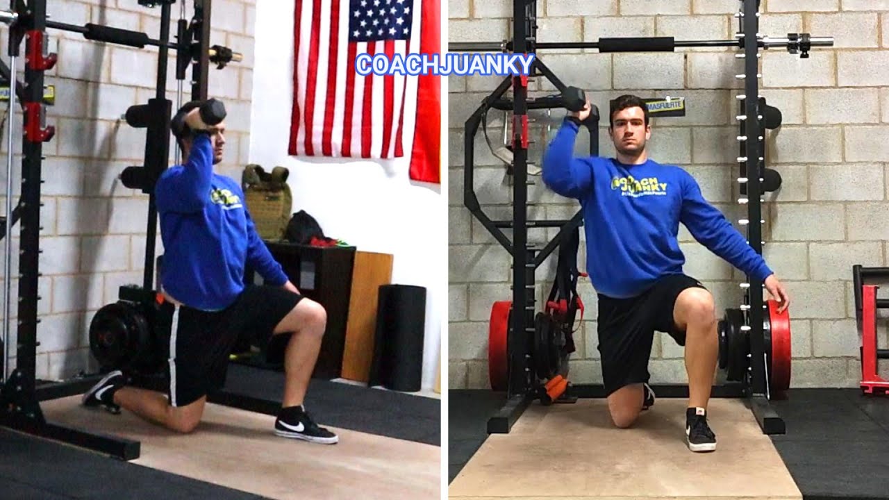 HALF KNEELING DB SHOULDER PRESS / PRESS DE HOMBRO SEMIARRODILLADO - YouTube