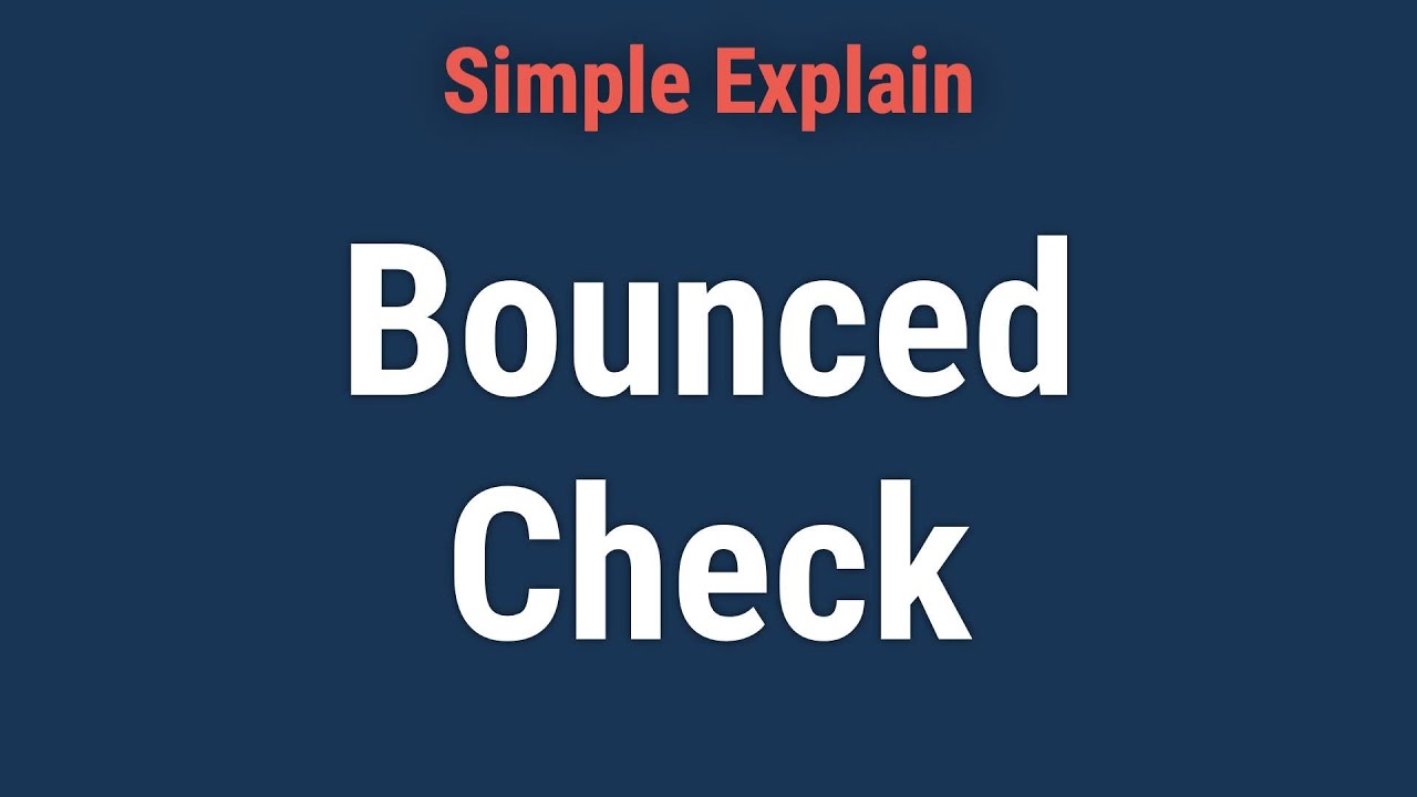 How serious is a bounced check? - YouTube