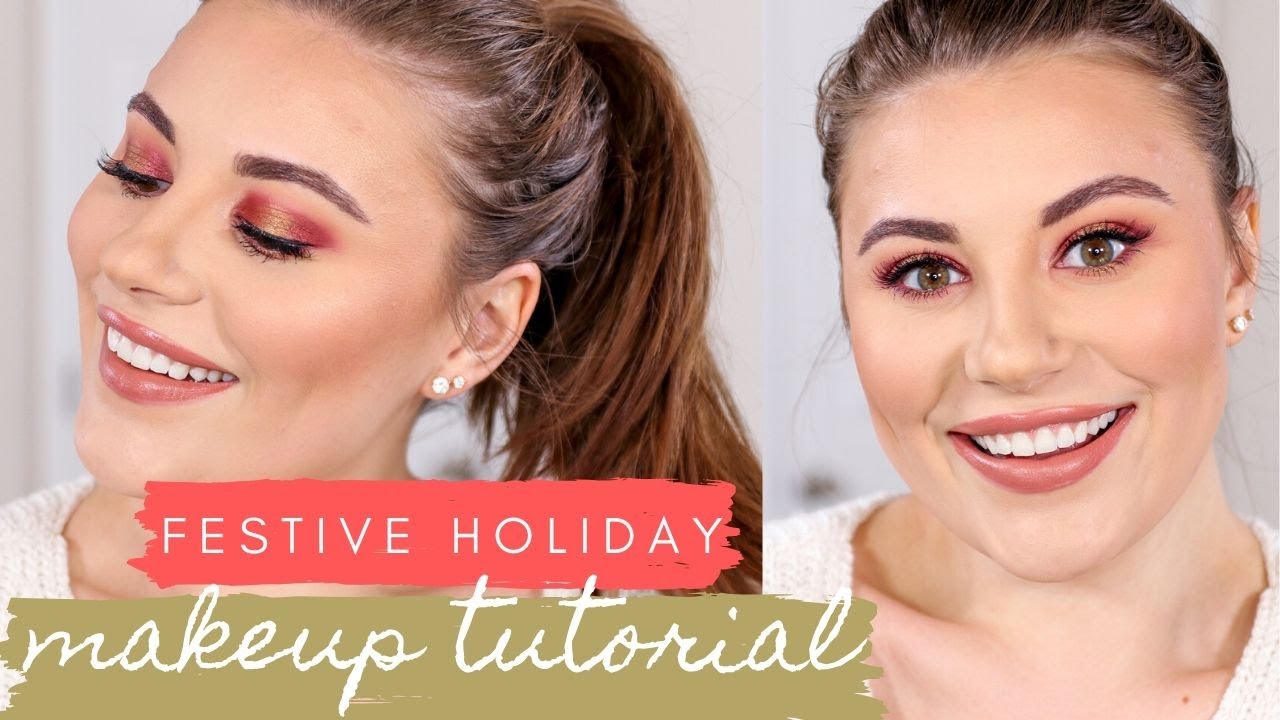 RED AND GOLD HOLIDAY MAKEUP TUTORIAL - YouTube