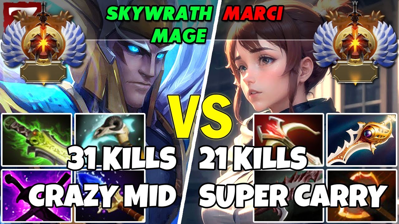 SKYWRATH MAGE (Mid) vs MARCI (Carry) - Battle Of Immortal Rank Dota 2 ...