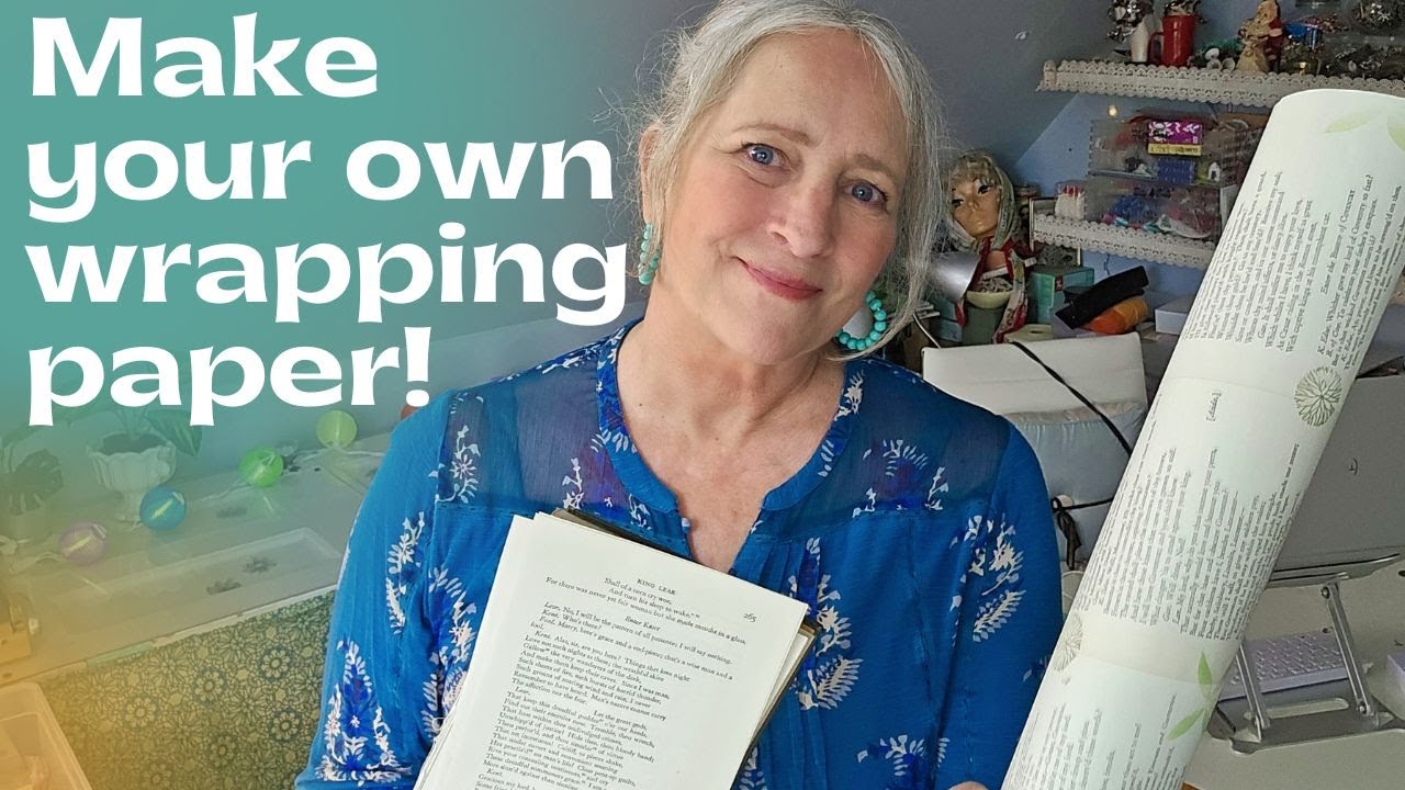 Get Creative: Turn Upcycled Book Pages into Wrapping Paper! - YouTube