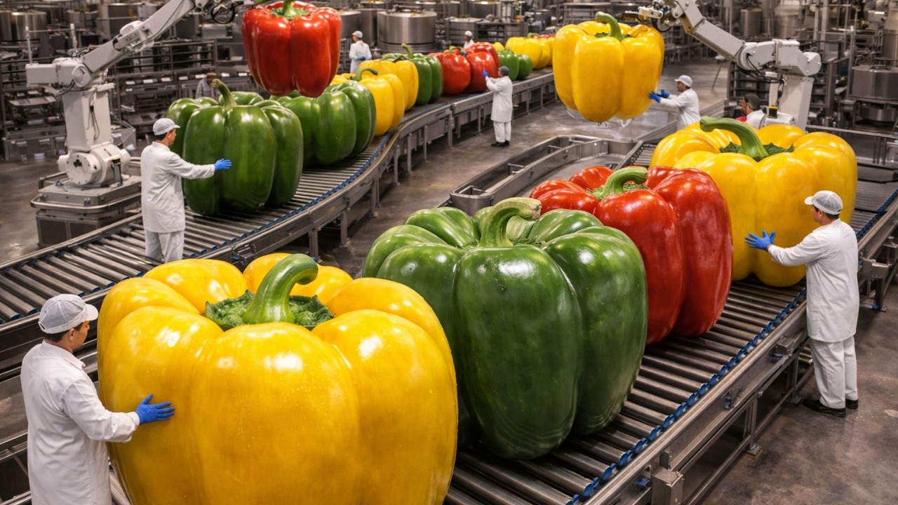 From Farm to Box: Inside the Bell Pepper Processing Factory I Food ...