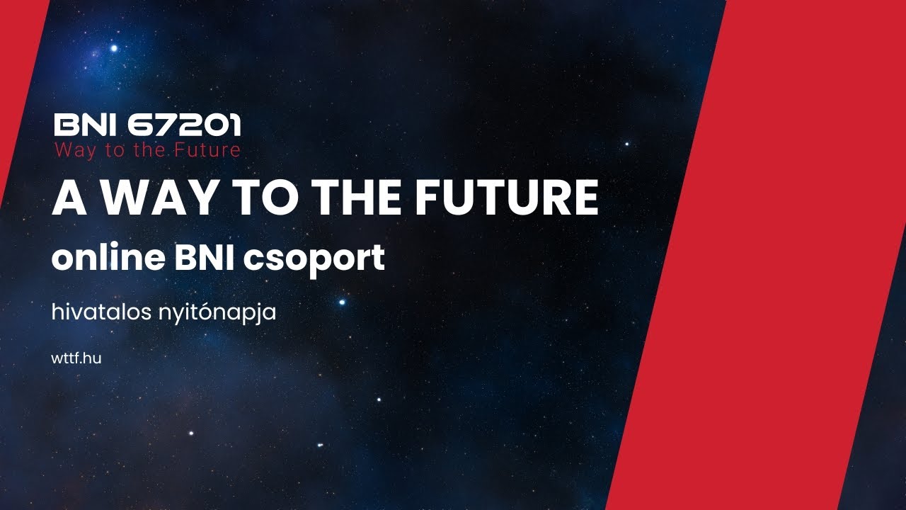 A Way To The Future online BNI csoport hivatalos nyitónapja - YouTube