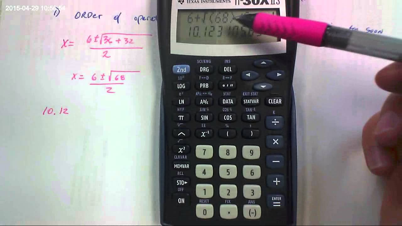 Common Calculator Errors With Quadratic Formula YouTube