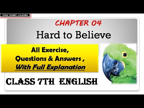 Class 7th English |Chapter- 04| Questions and answers (Exercise) | Hard ...