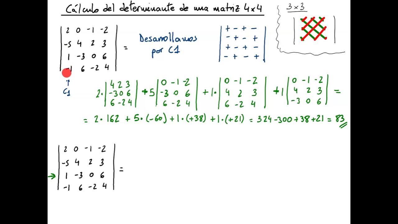 7. Cálculo de un determinante 4x4 - YouTube