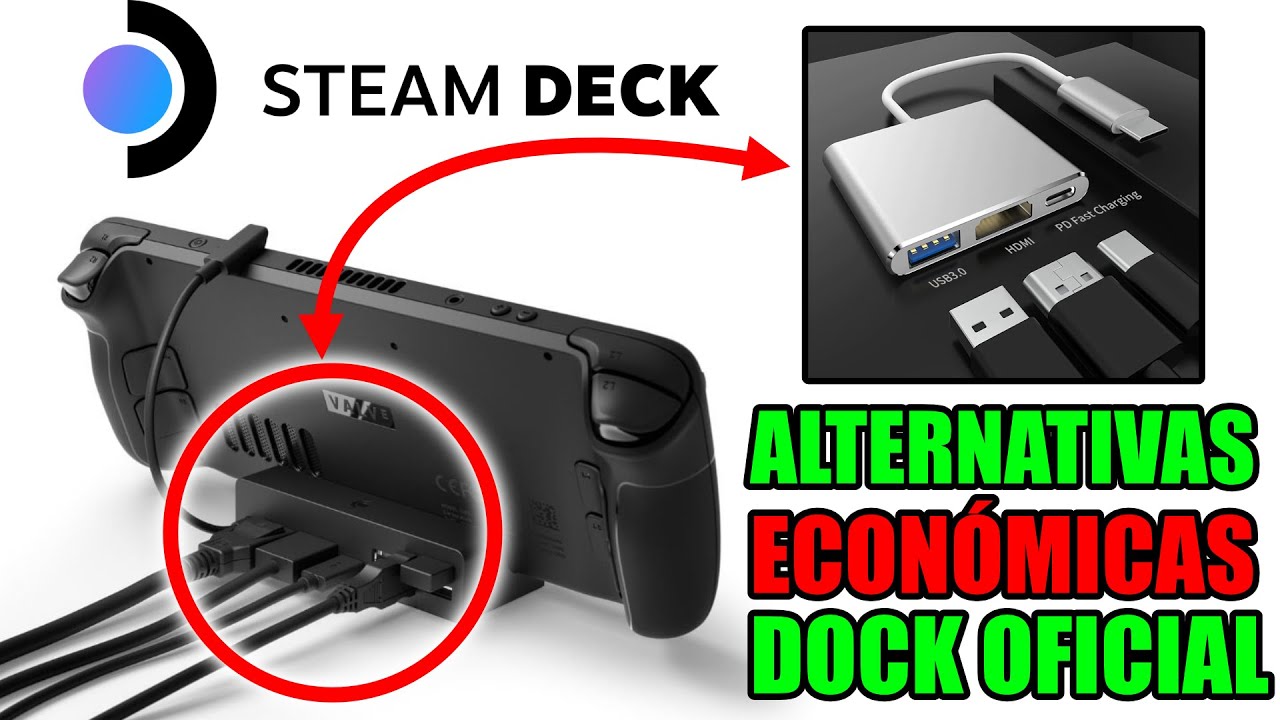 alternativas ECONOMICAS al DOCK oficial de STEAM DECK - hdmi + usb ...
