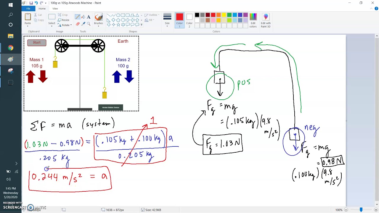 Atwood's Machine Calculation - YouTube