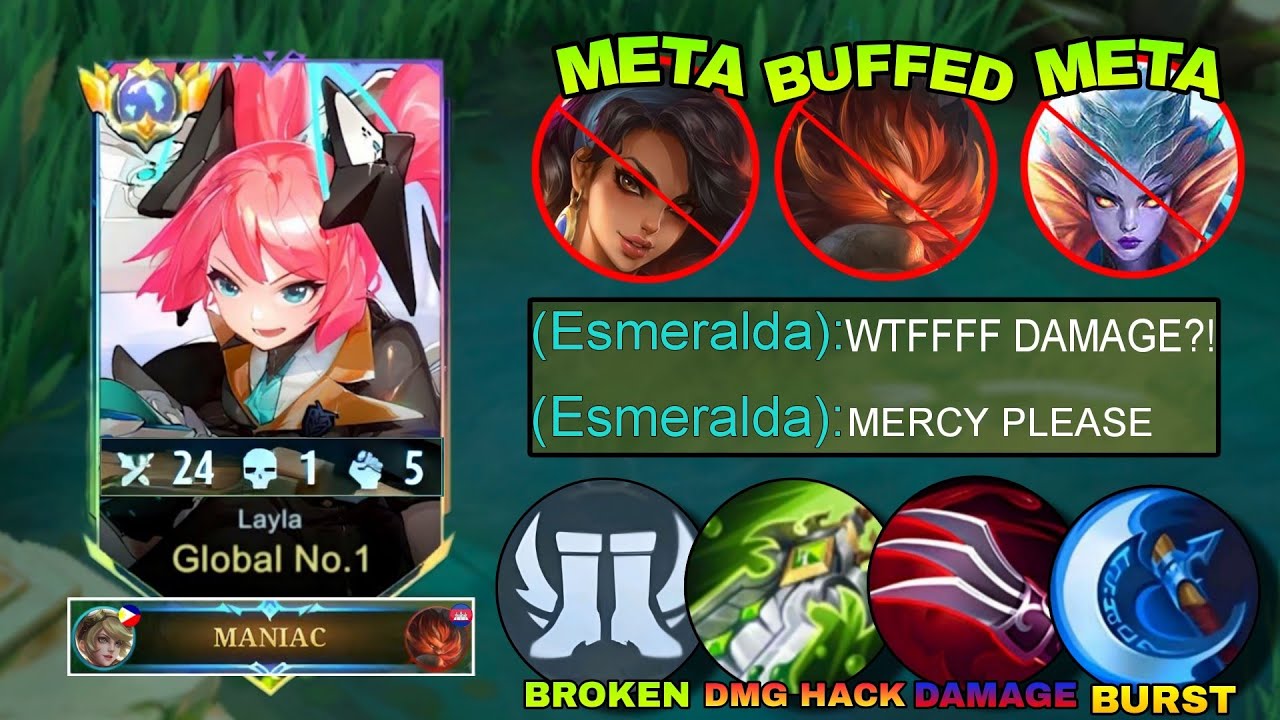 GLOBAL LAYLA COMPLETE META BUILD TO RANK UP IN SOLO RANKED GAME🔥 NEW ...