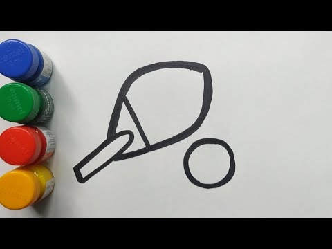 how to draw a Ping Pong drawing and coloring for kids - YouTube