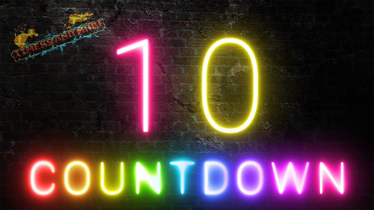 10 Sec NEON COUNTDOWN | Voice Over Number Sound Effects - YouTube