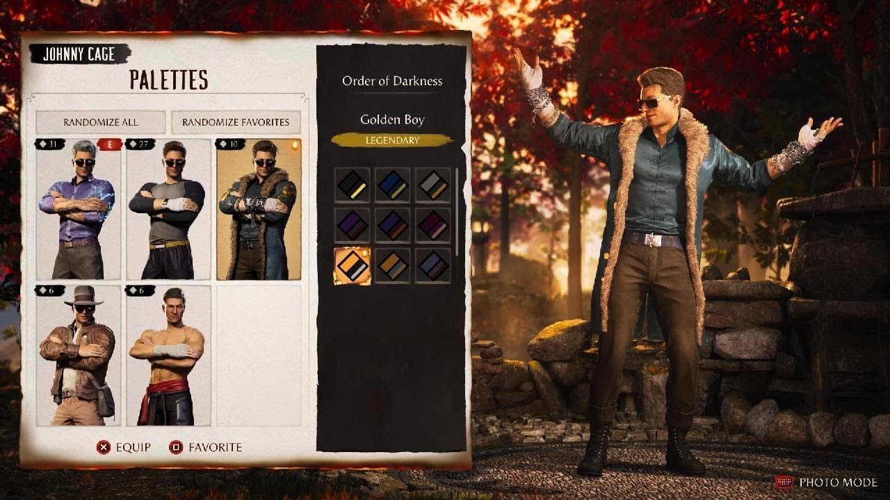 Mortal Kombat 1 Johnny Cage Golden Boy Skin Showcase - YouTube